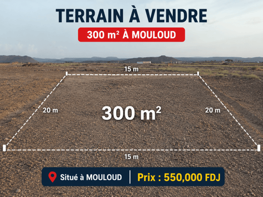 Terrain 300 m² idéal construction à Mouloud à Djibouti