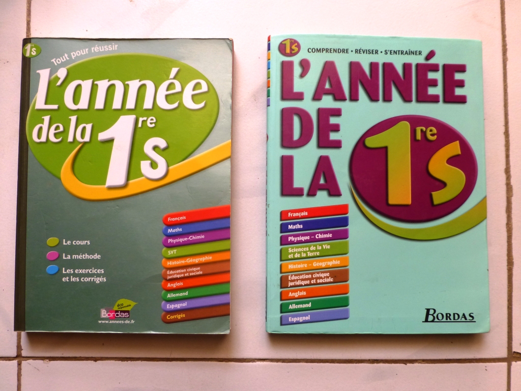 2 livres scolaires "L'année de la 1ère S" (9 et 10 matières) de 320 ...