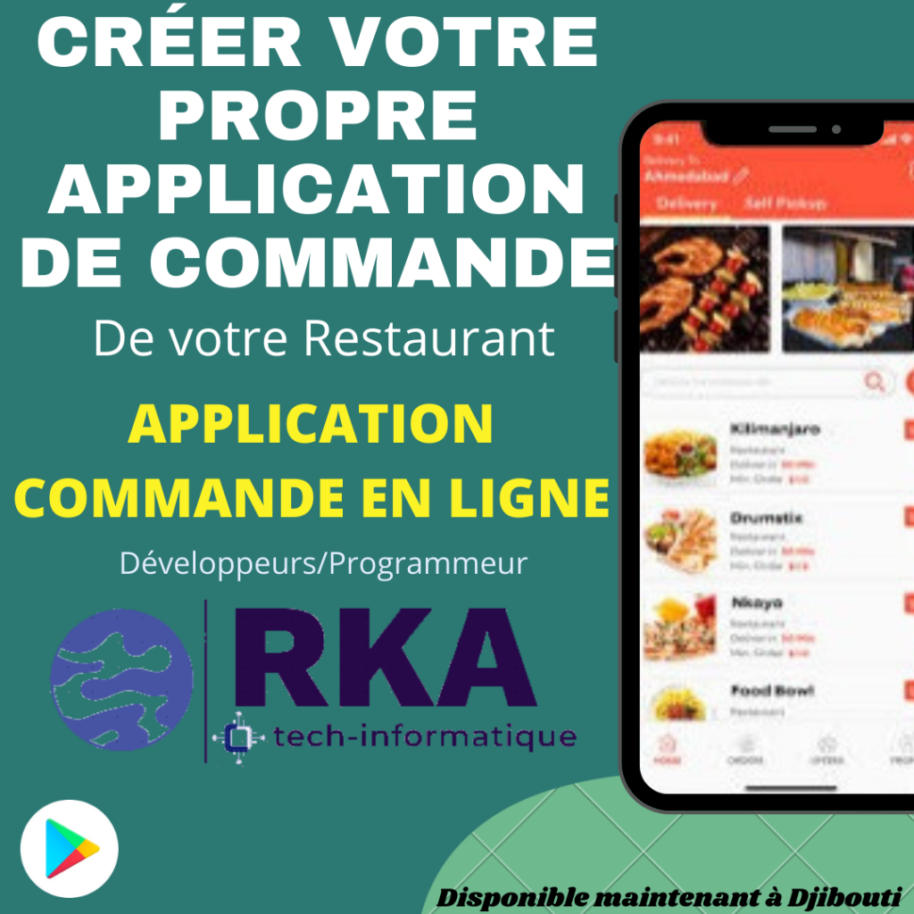 Application Commande En ligne (Restaurants) à Djibouti