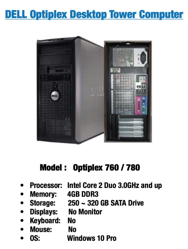 Refurbished Dell Optiplex 760 / 780 Desktop for sale à Djibouti