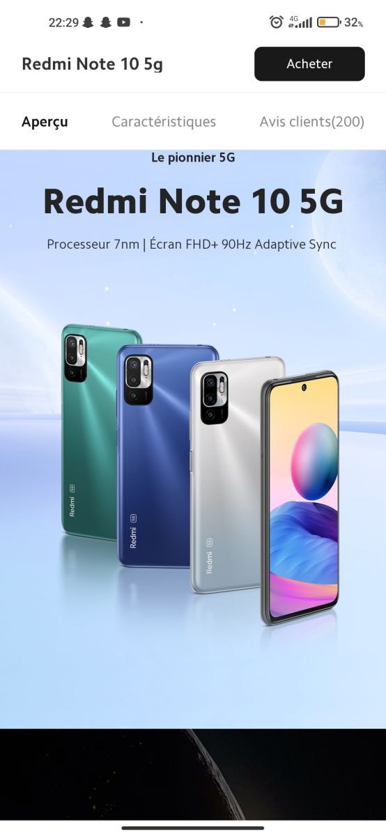 Téléphone Redmi Note 10 5G à Djibouti