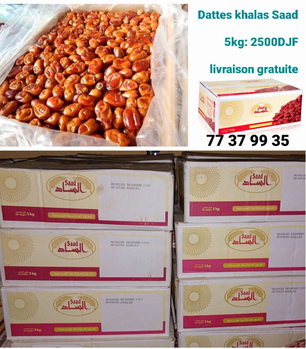 Dattes de qualité Al Saad Khalas - Livraison gratuite à Djibouti
