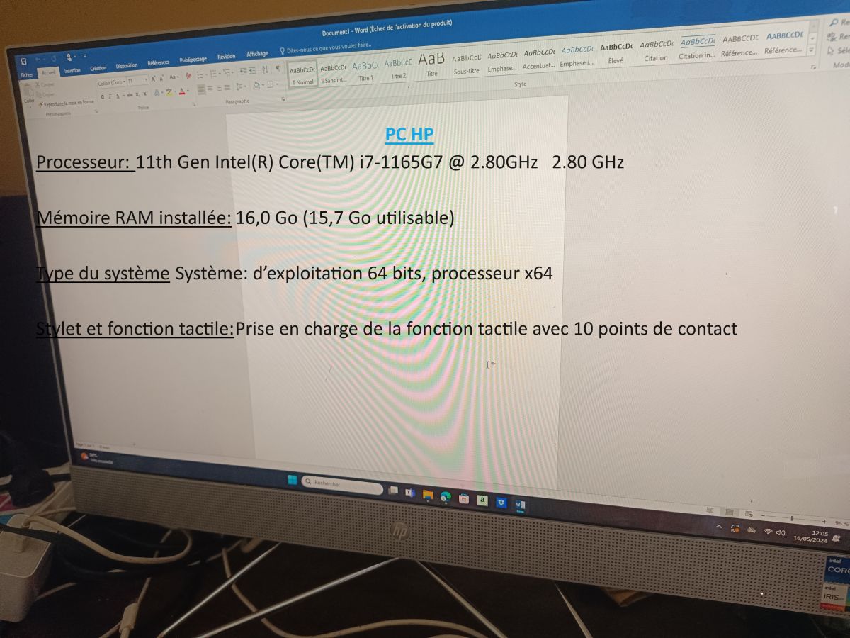 PC HP Tactile 11th Gen Intel Core i7, 16 Go RAM, Système 64 bits à Djibouti