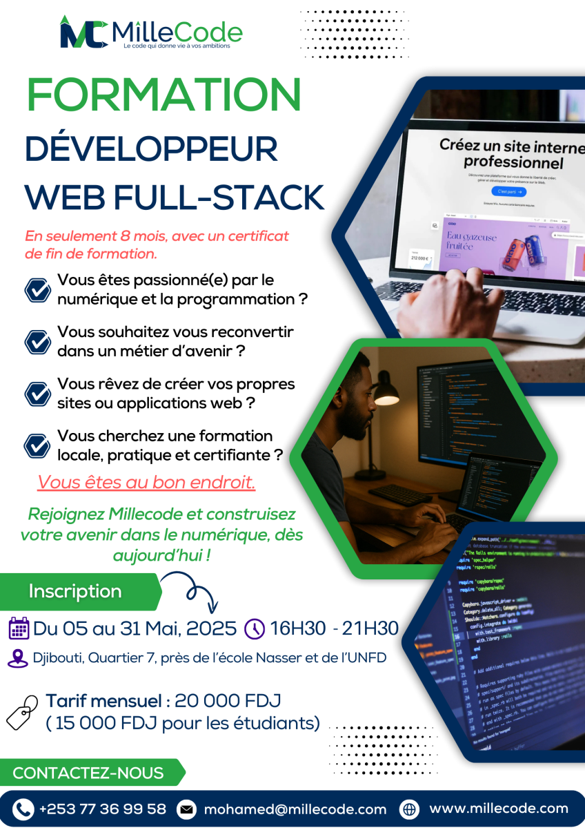 Formation Développeur Web Full-Stack: Inscriptions ouvertes dès le 05 ...
