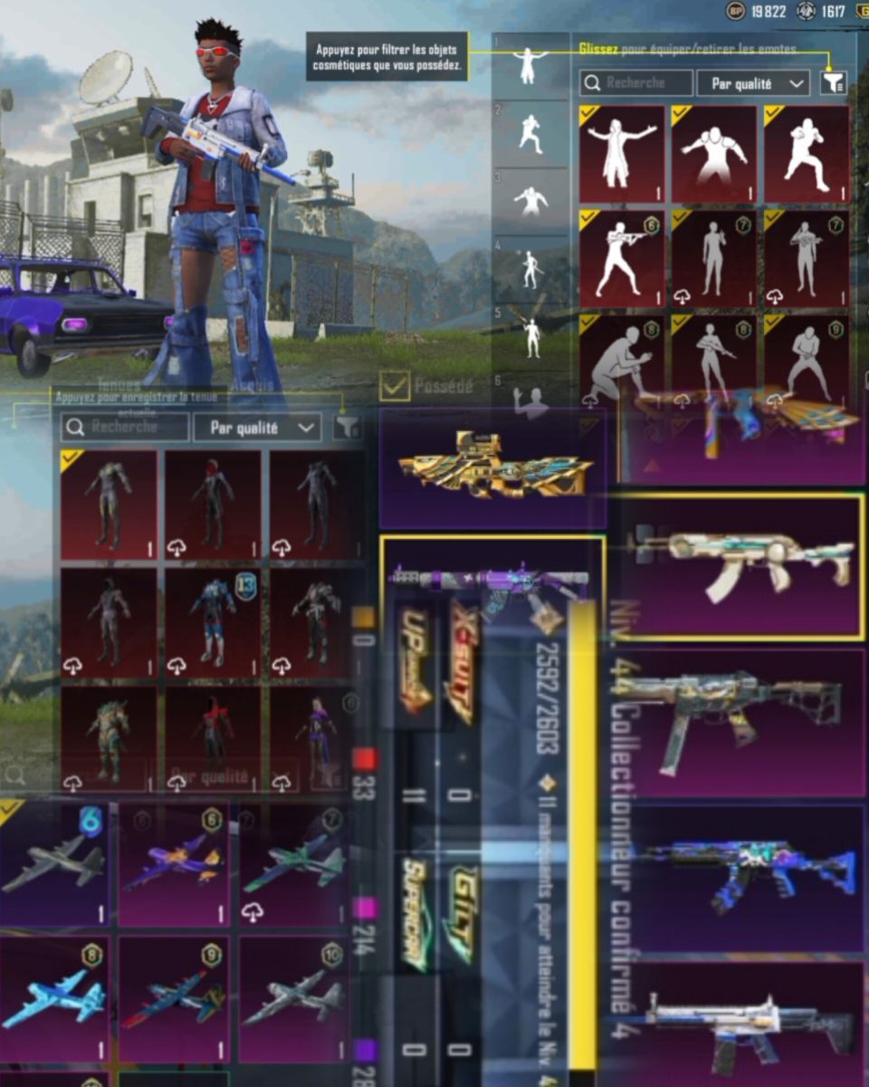 Compte PUBG Mobile lvl 70 avec items rares et classement élevé à Djibouti