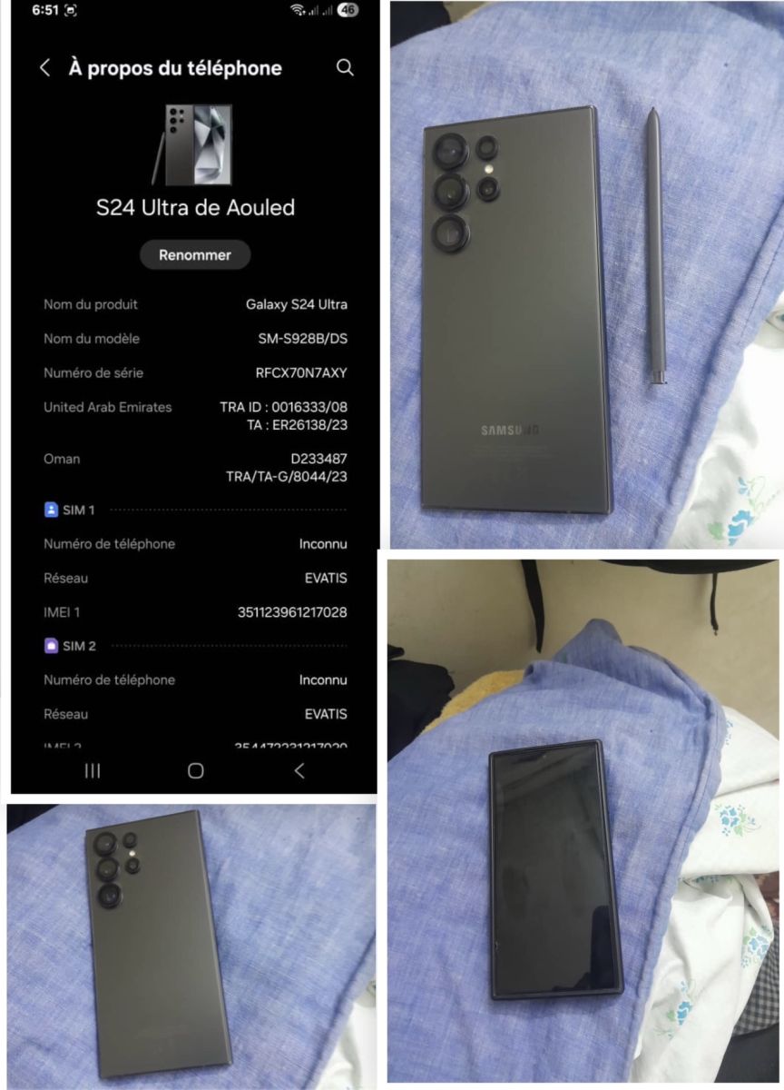 Samsung S24 Ultra 256Go, 12Go RAM, neuf, négociable à Djibouti