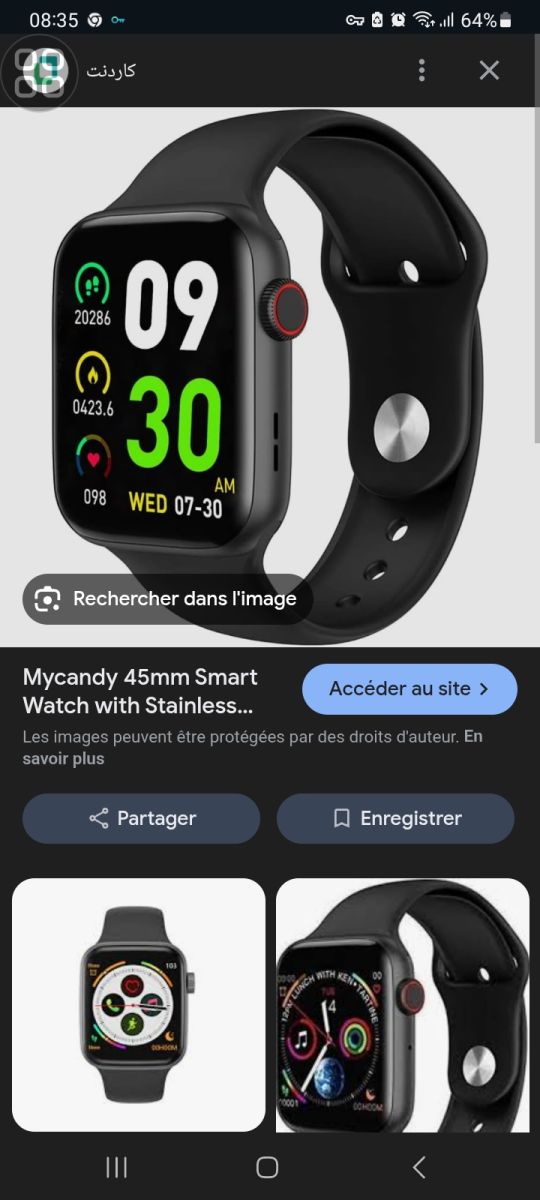 Smart watch noir en céramique 45mm, importé d'Europe à Djibouti